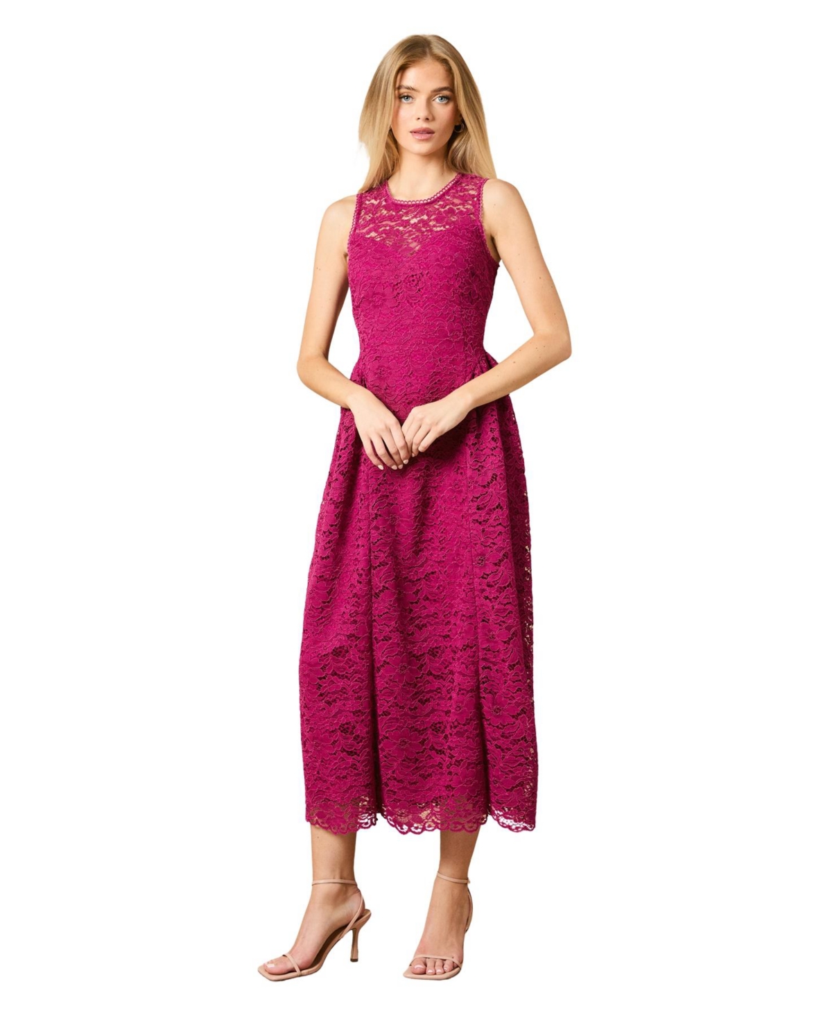 Click here for Oasis Womens High Neck Lace Detailed Midi Dress -... prices
