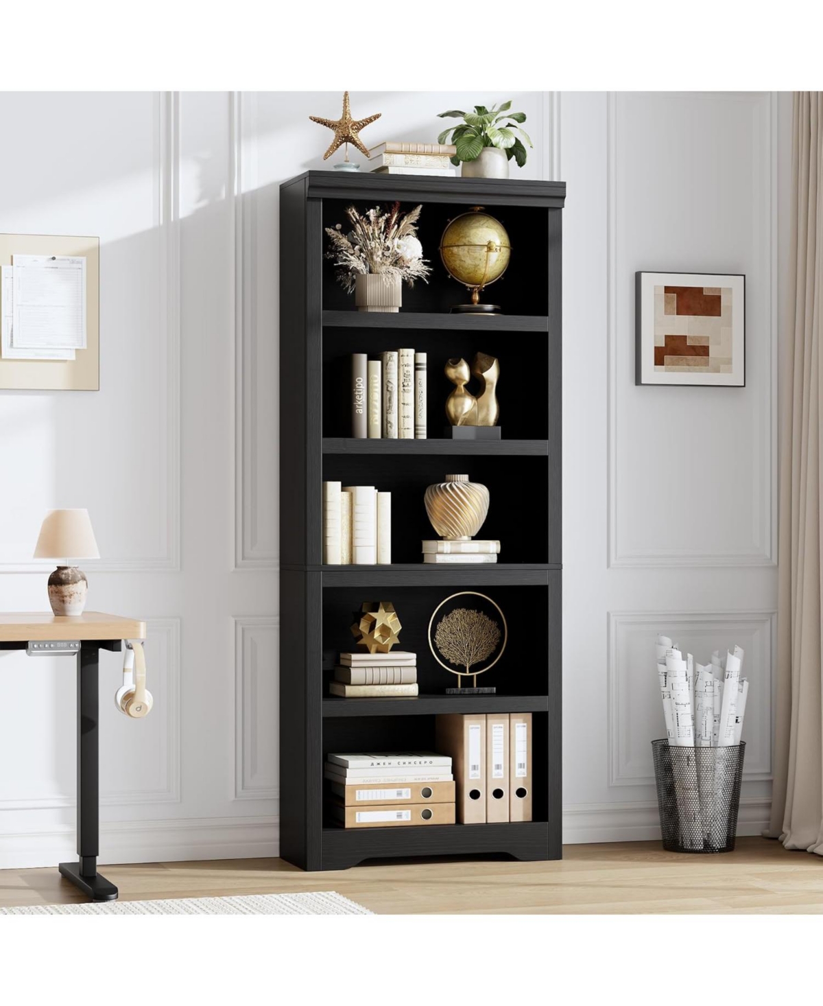 Click here for gaomon Tall Farmhouse Bookshelf  5 Tier Open Bookc... prices