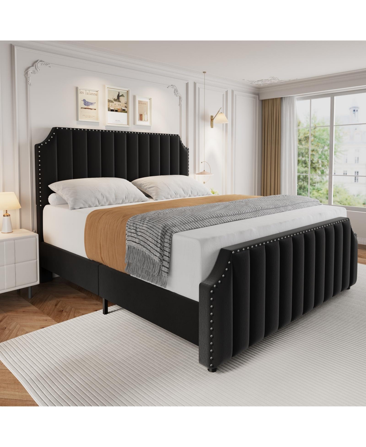 Click here for Homfan Bed Frame  Tall Headboard and Footboard  Up... prices