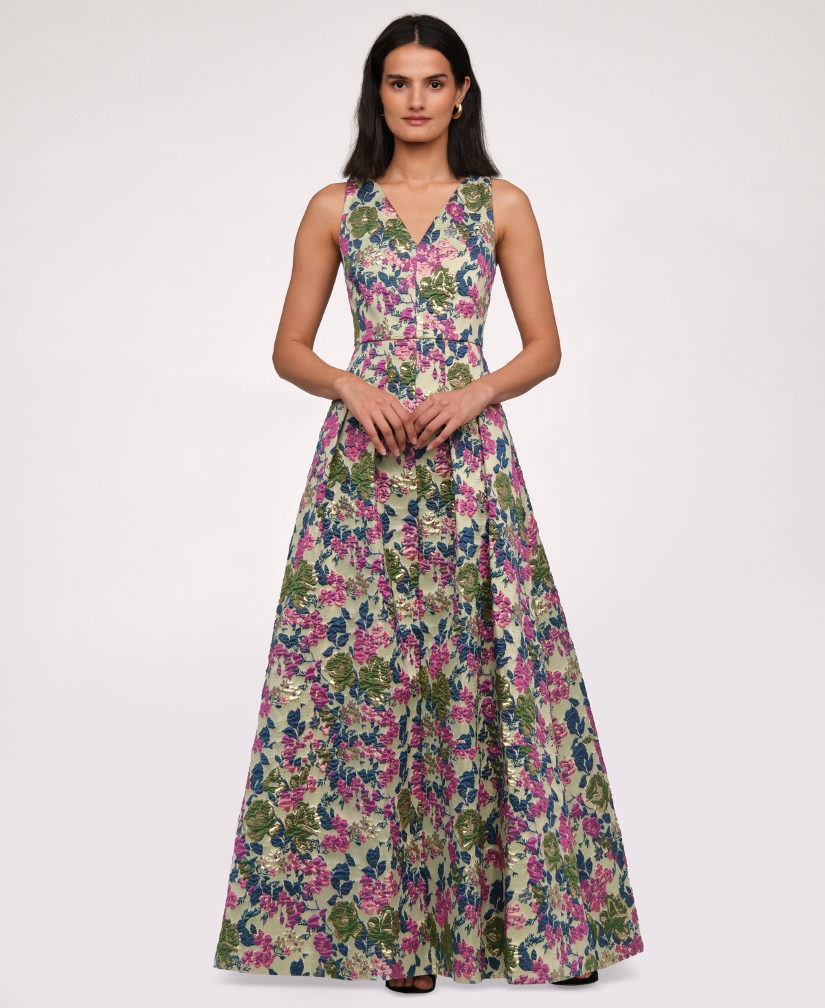 Click here for Js Collections Womens Floral Jacquard V-Neck Dress... prices