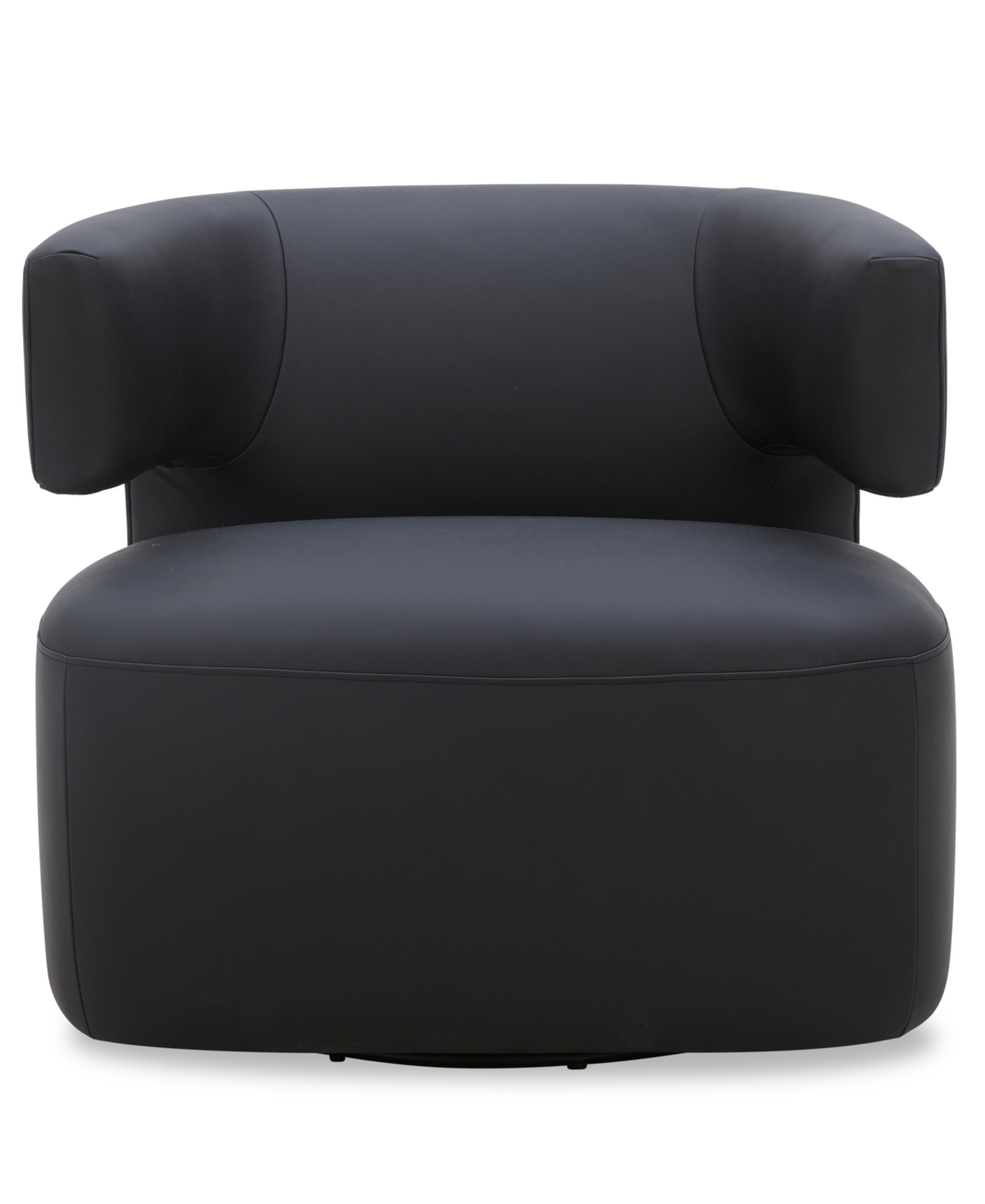 Click here for Clarie Leather Accent Swivel Chair - Jet Black prices
