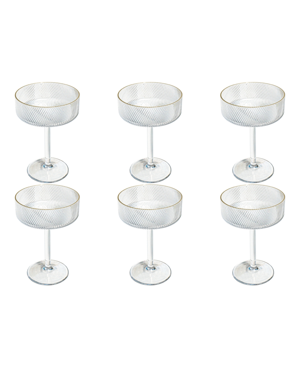 Click here for Abode Homewares Stax Optic Twist Coupe Glasses  Se... prices