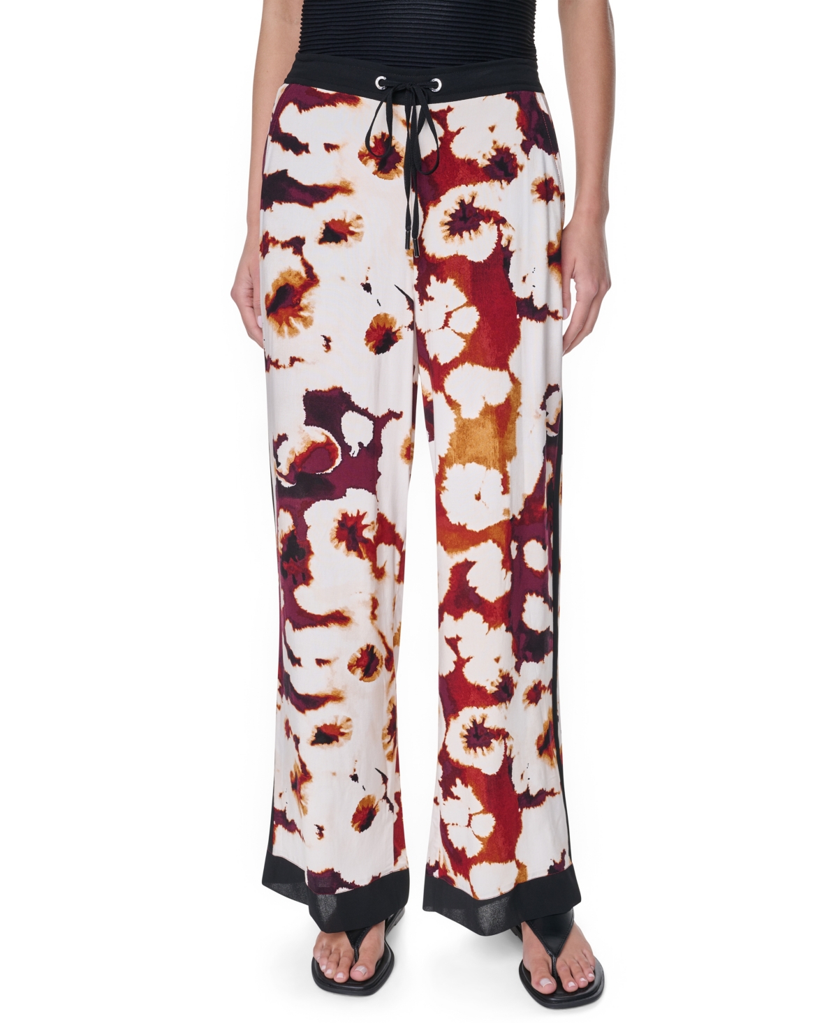 Click here for Dkny Womens Printed Drawstring Waist Pants - Flora... prices