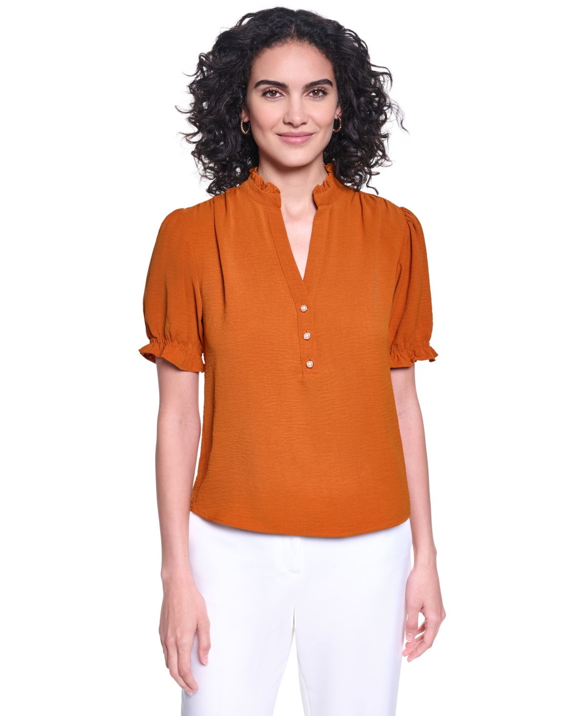 Click here for Karl Lagerfeld Paris Womens V-Neck Short-Sleeve To... prices