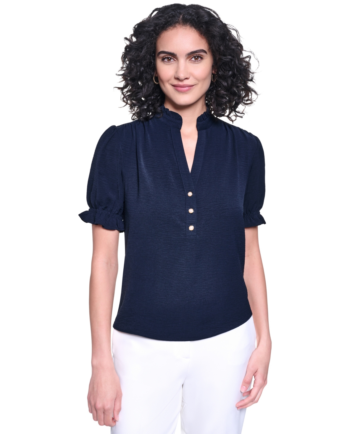Click here for Karl Lagerfeld Paris Womens V-Neck Short-Sleeve To... prices