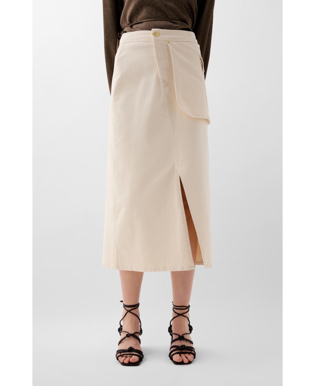 Click here for Scalpers Womens Denim Pocket Skirt - Ecru prices