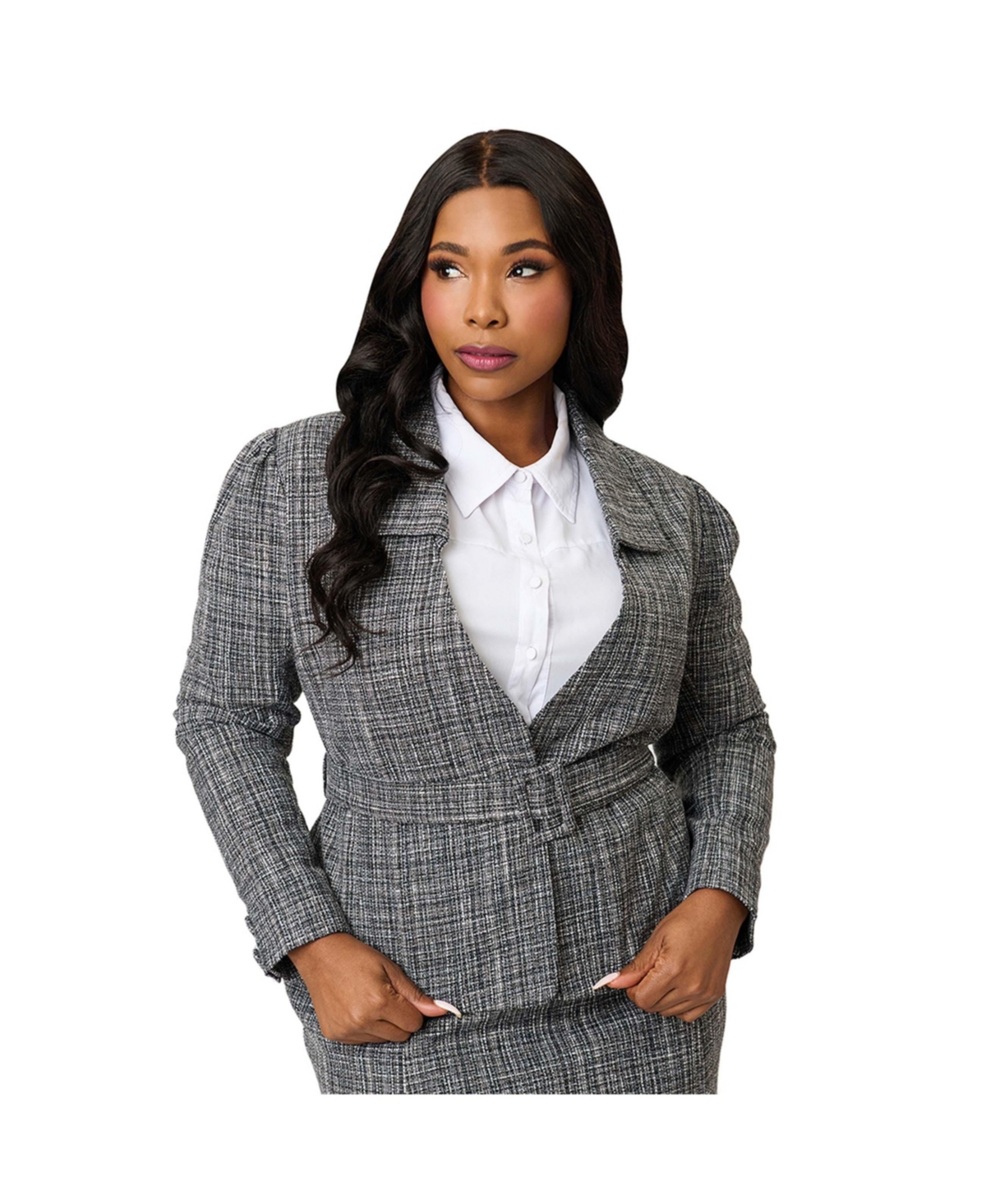 Click here for Unique Vintage Plus Size 1940s Tweed Belted Jacket... prices