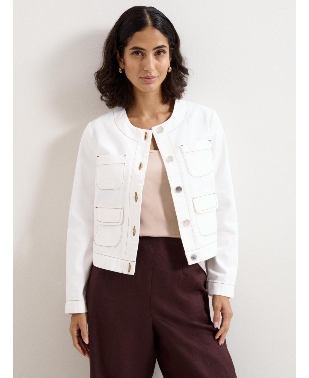 Click here for Phase Eight Womens Ripley Denim Cropped Jacket - N... prices