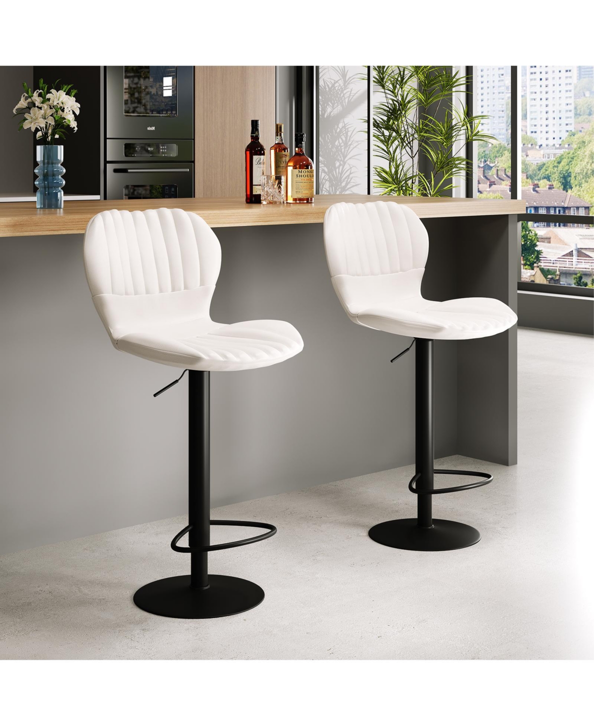 Click here for gaomon Dining Chair Bar Stools Set of 4 Modern Swi... prices