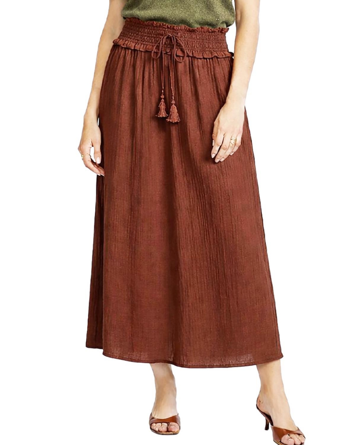 Click here for Elle Collection Womens Waistband Detail Skirt - Br... prices