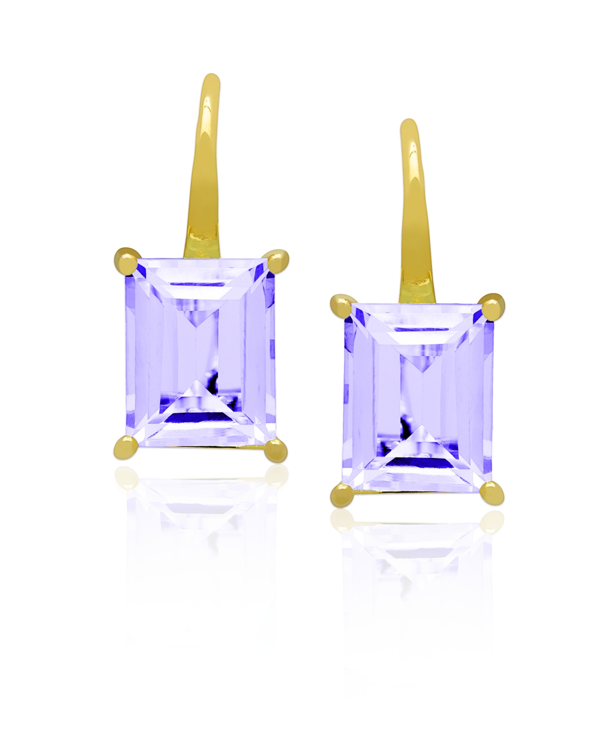 Click here for Macys Genuine Blue Topaz Emerald-Cut Drop Earrings... prices
