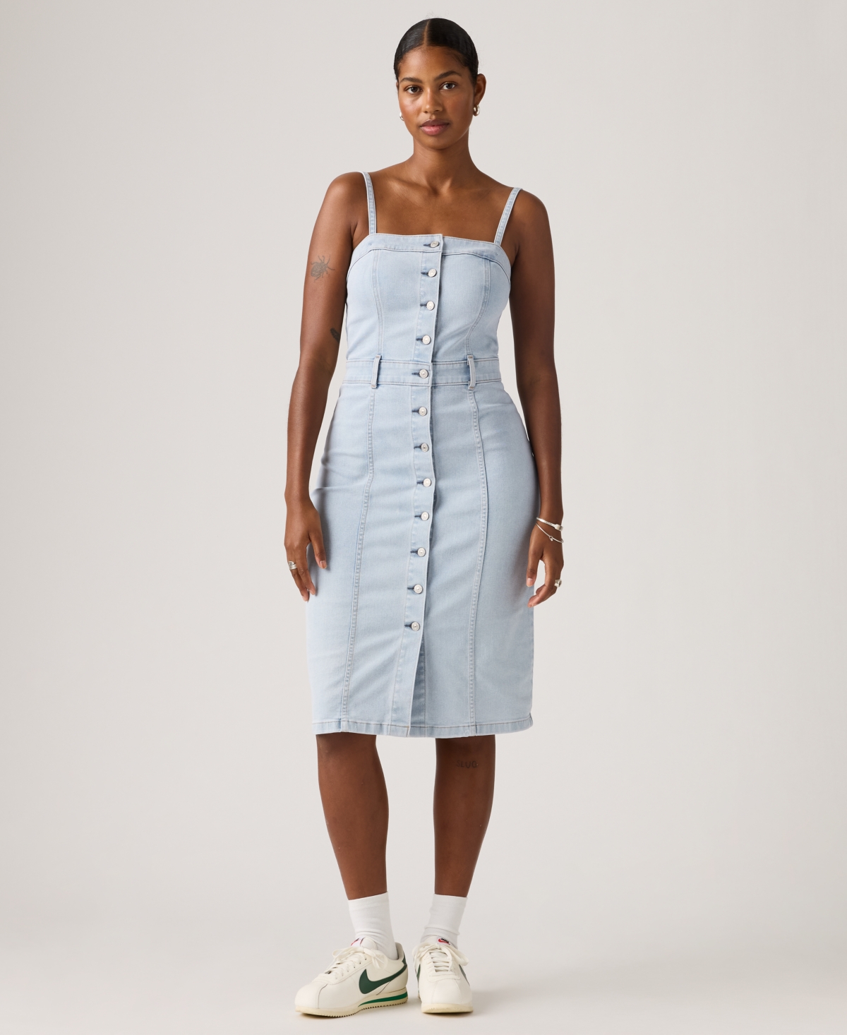 Click here for Levis Womens Denim Bustier Button-Front Dress - No... prices