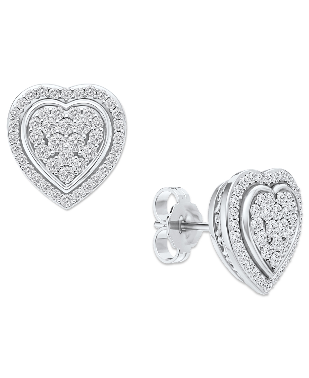 Click here for Diamond Heart Cluster Stud Earrings (1/2 ct. t.w.)... prices