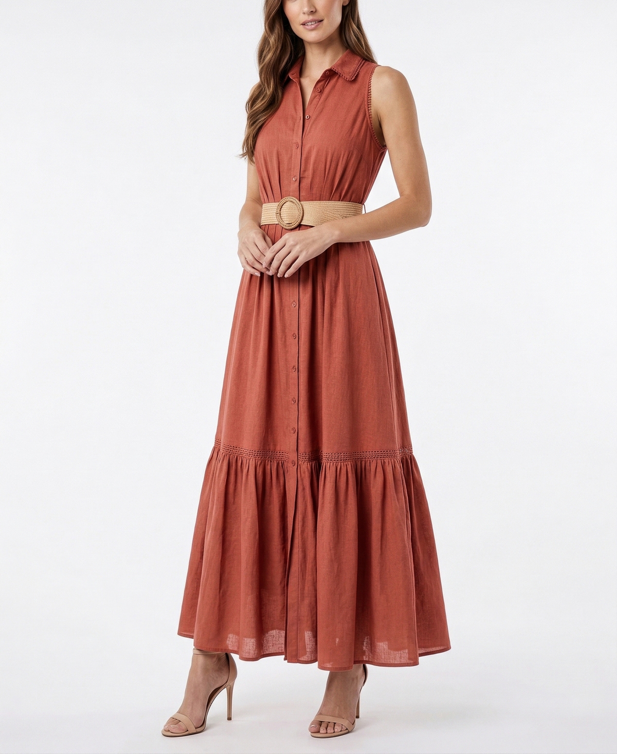 Click here for Taylor Womens Collared Belted A-Line Shirt Dress -... prices