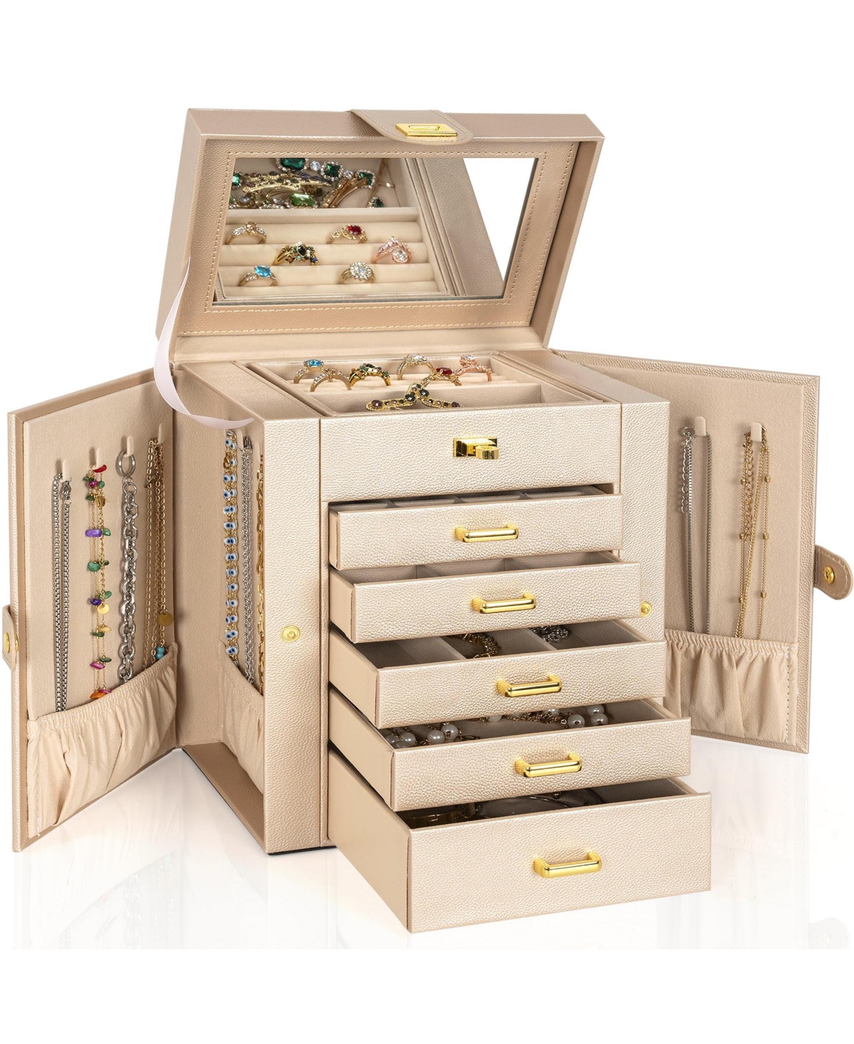 Click here for Yigii Extra Large 6-Tier Jewelry Organizer with Mi... prices