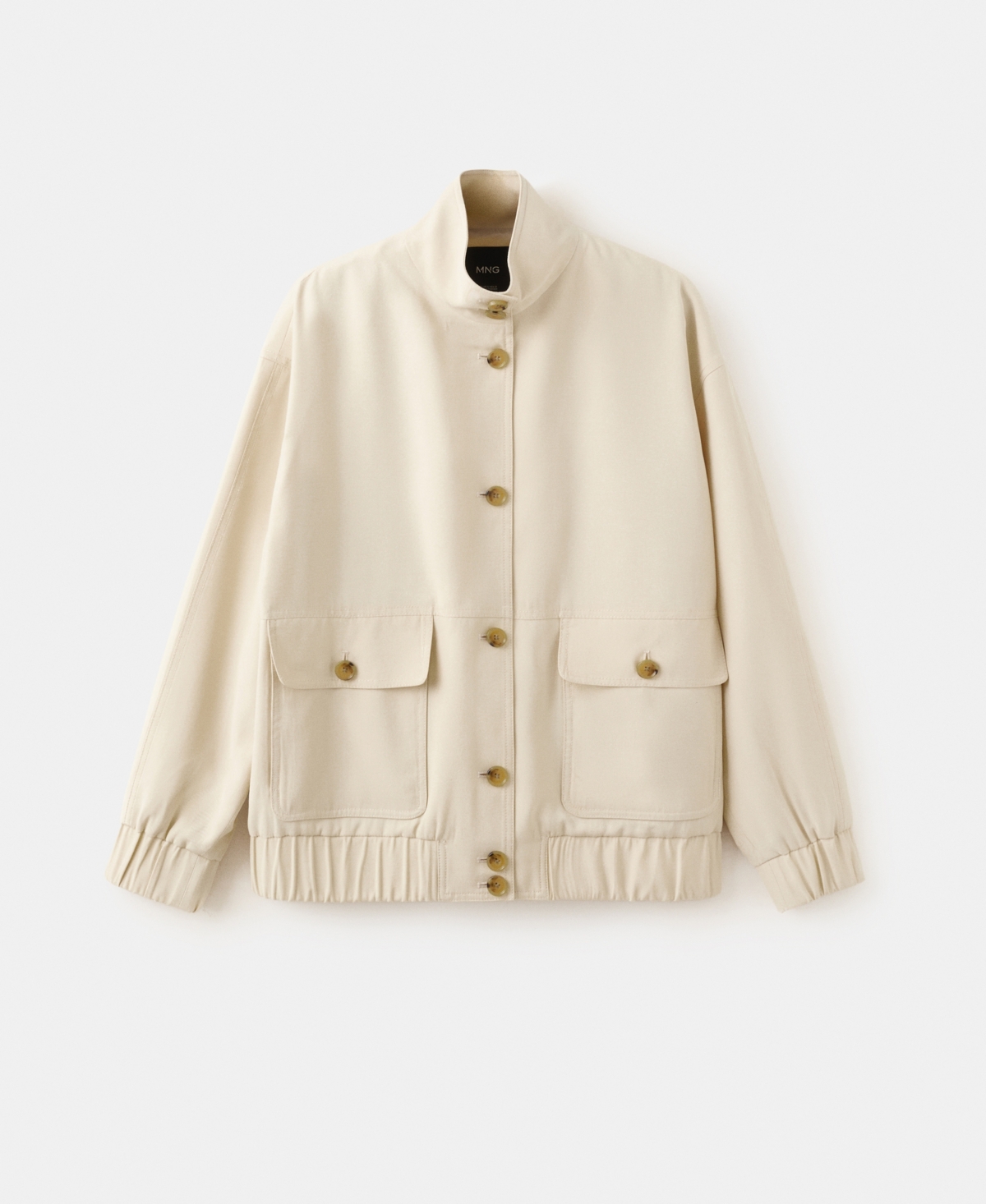 Click here for Mango Womens Pockets Oversized Jacket - Ecru prices