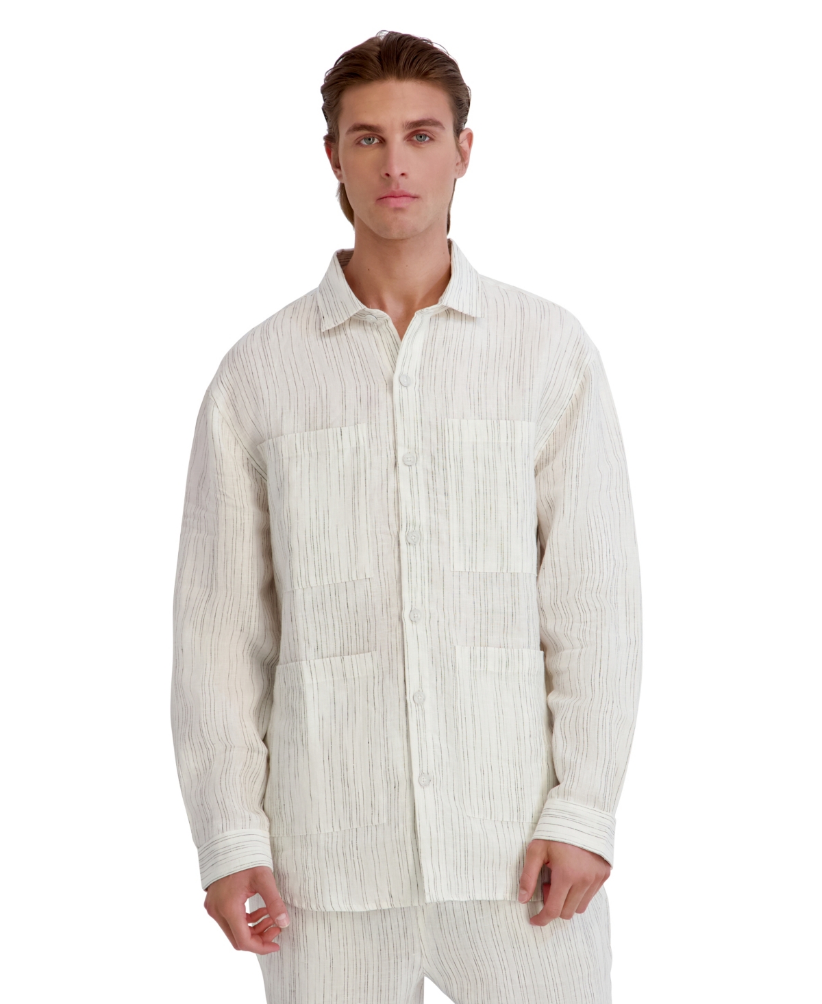 Click here for Karl Lagerfeld Paris Mens Striped Four Pocket Shir... prices