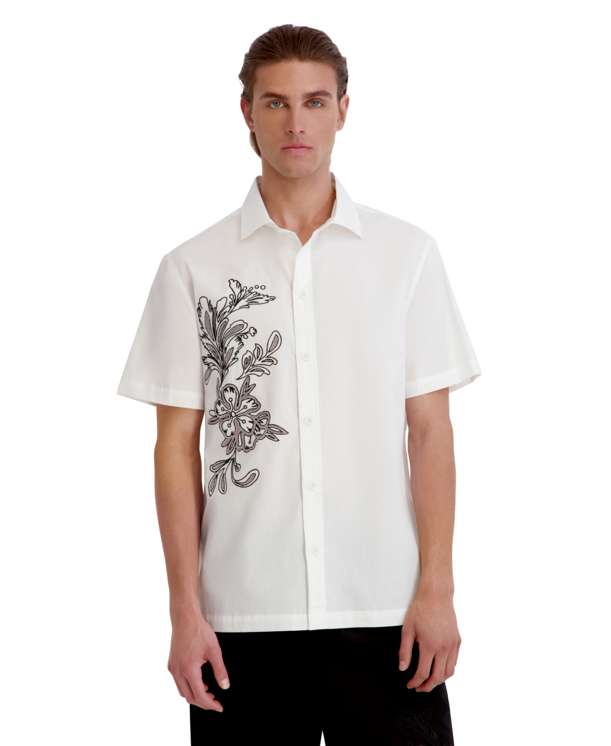 Click here for Karl Lagerfeld Paris Mens Laser Cut Embroidered Fl... prices