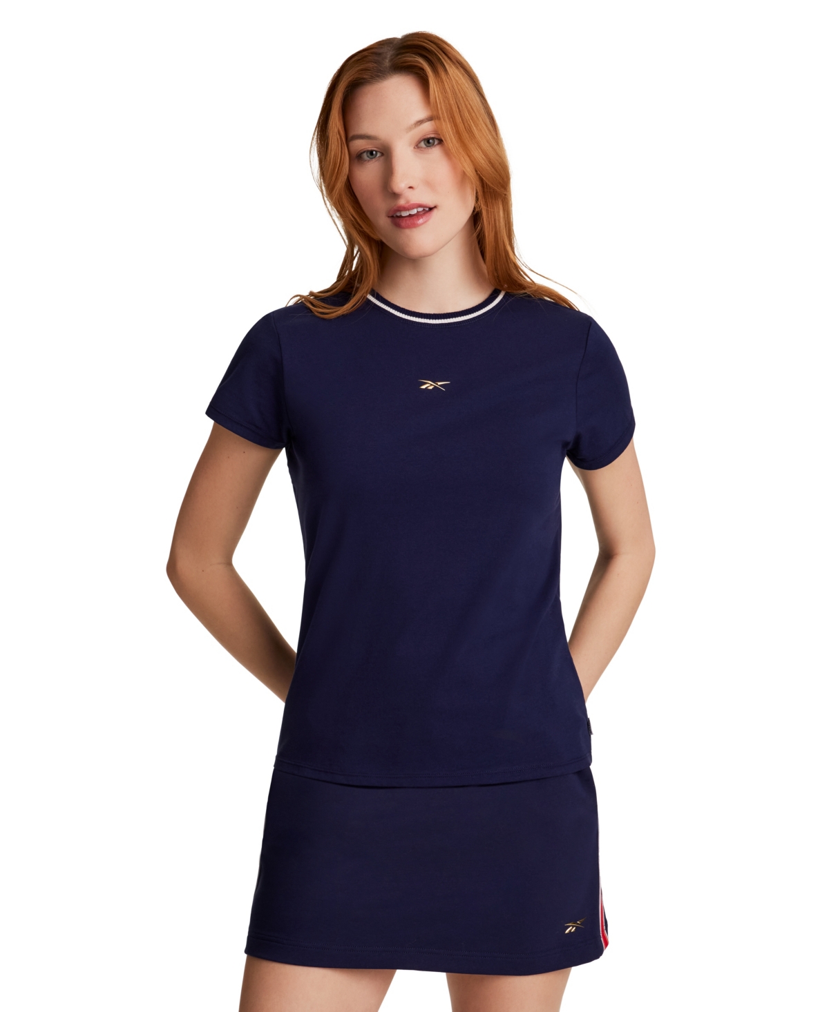 Click here for Reebok Womens Short-Sleeve Crewneck Fitted T-Shirt... prices