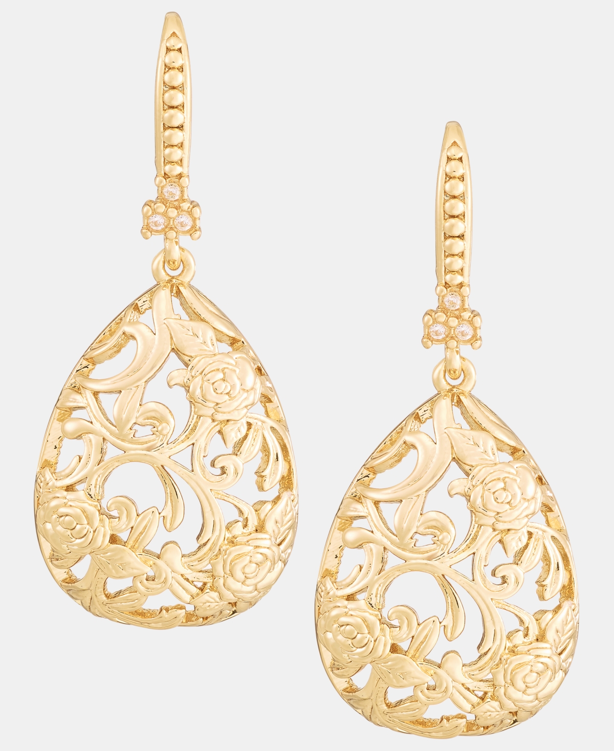 Click here for lonna & lilly Puffy Filigree Drop Earrings - Gold prices