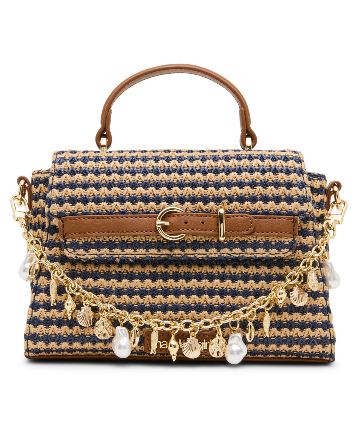 Click here for Madden Girl Shells Straw Small Top Handle Satchel... prices