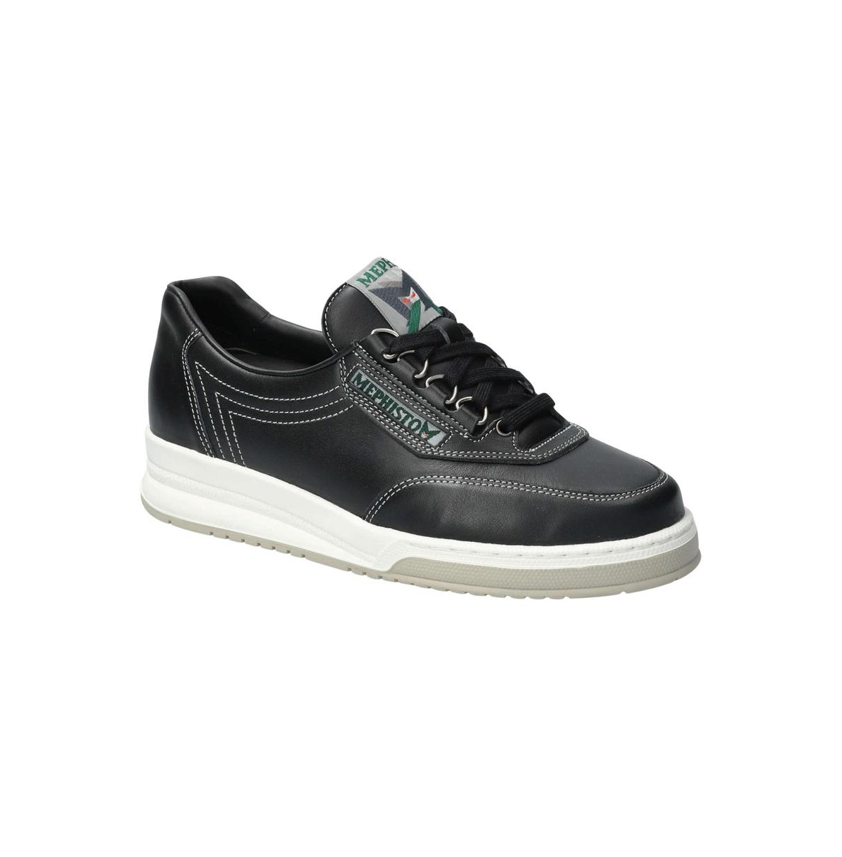 Click here for Mephisto Womens Leather Walking Sneaker - Black/wh... prices