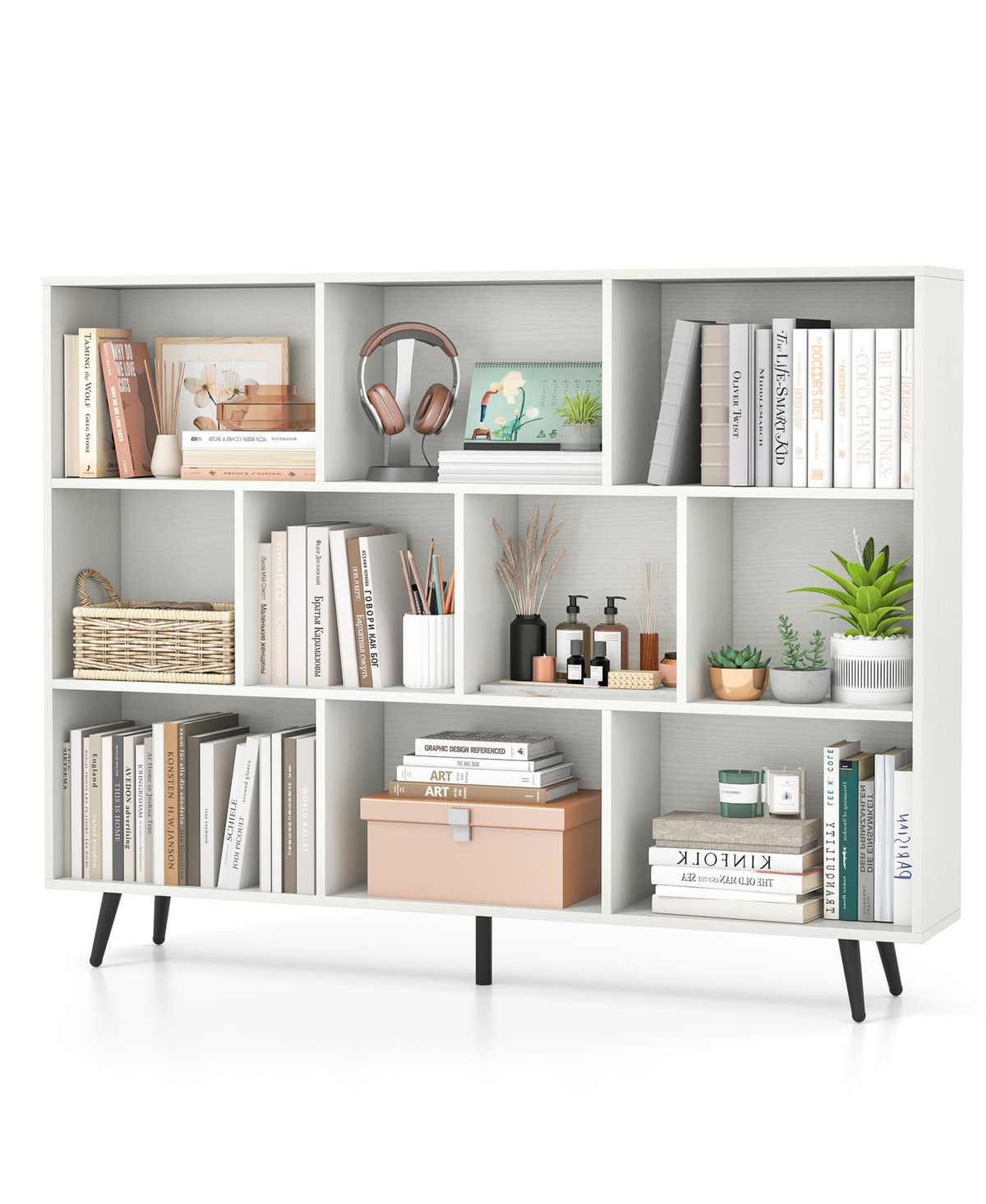 Click here for Sugift 10 Cube 55 Bookcase with 5 Tapered Metal Le... prices