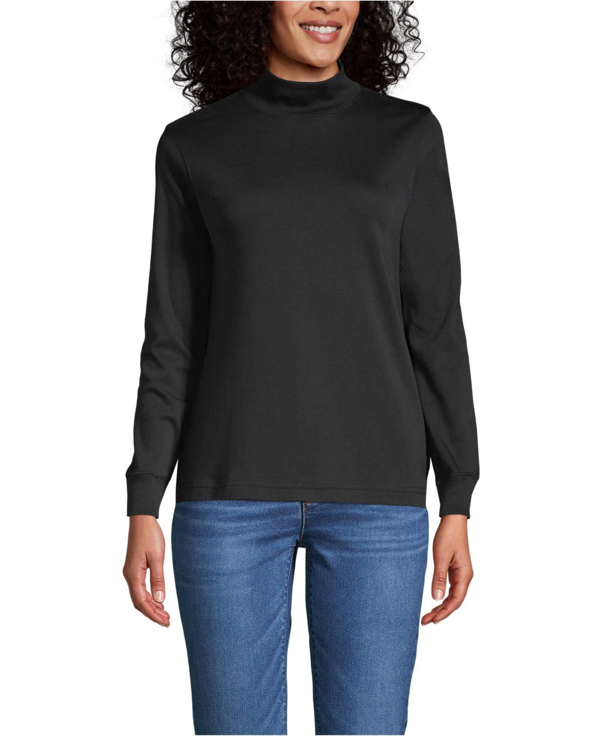 Click here for Lands End Womens Long Sleeve Supima Mock Turtlenec... prices