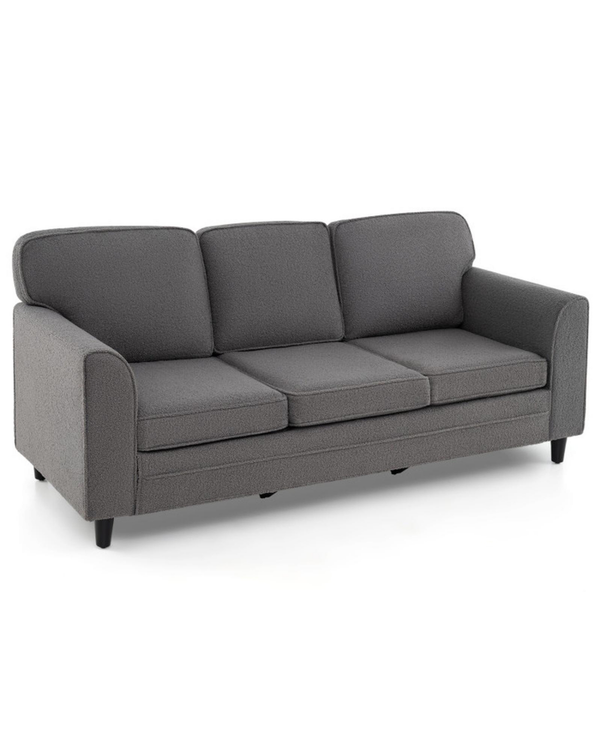 Click here for Gouun Teddy Velvet 3-Seat Sofa with Back Pillows a... prices