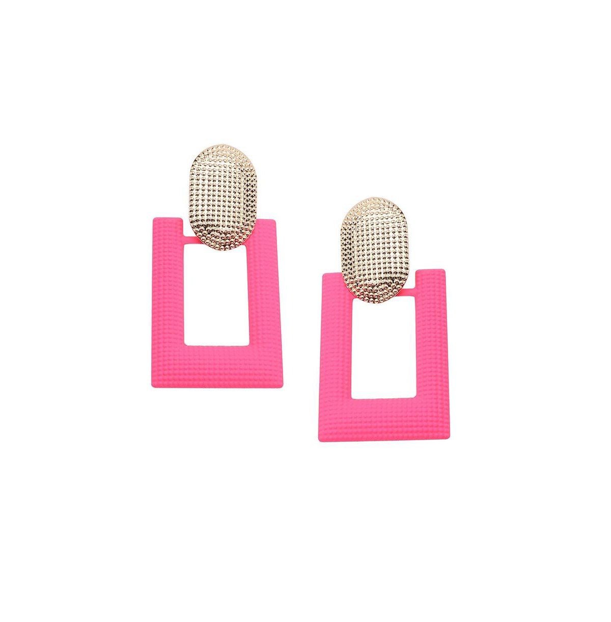 Click here for Sohi Womens Geometric Drop Earrings - Pink prices