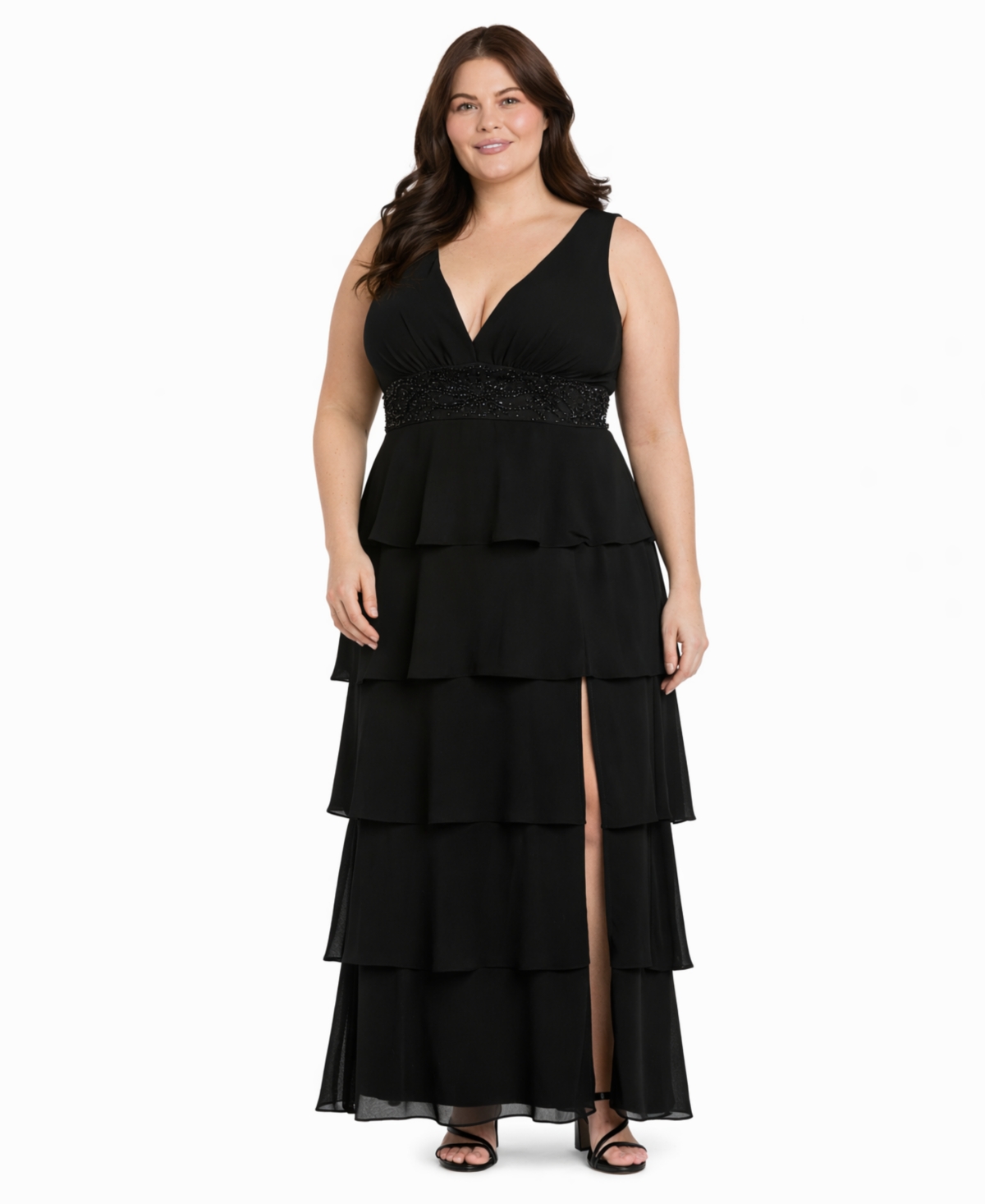 Click here for R & M Richards Plus Size Sleeveless V-Neck Tired S... prices