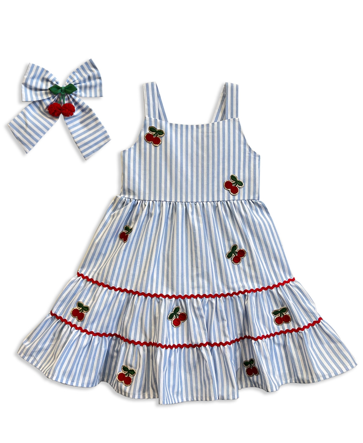 Click here for Blueberi Boulevard Girls 2T-6X Stripe Embroidery S... prices