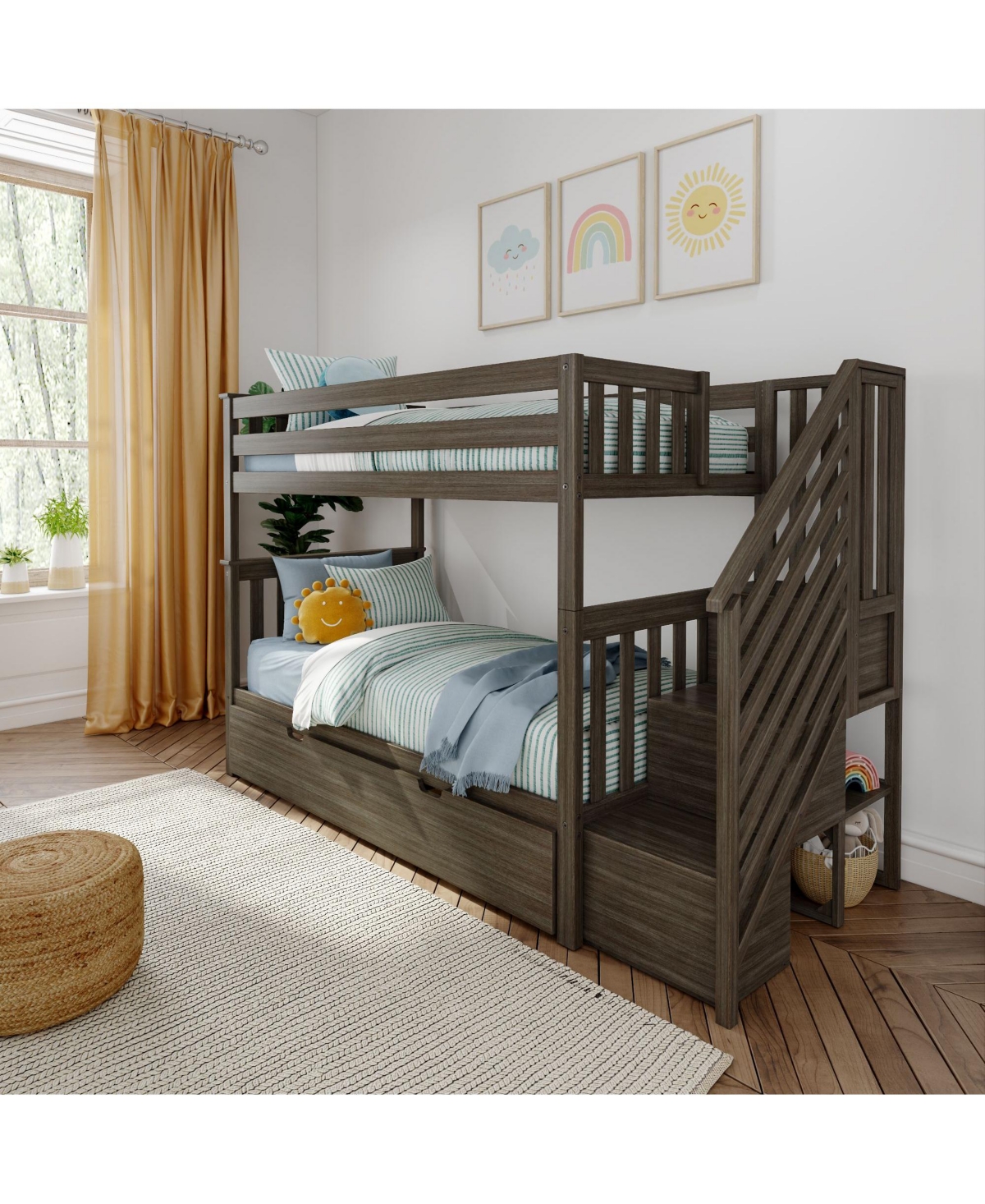 Click here for Max & Lily Twin over Twin Staircase Bunk with Trun... prices