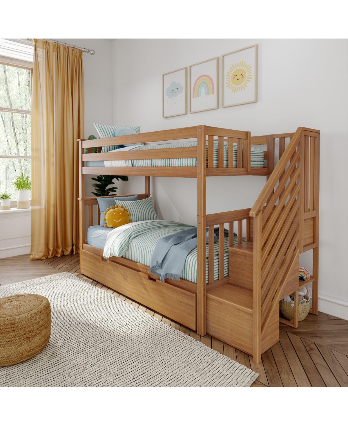 Click here for Max & Lily Twin over Twin Staircase Bunk with Trun... prices