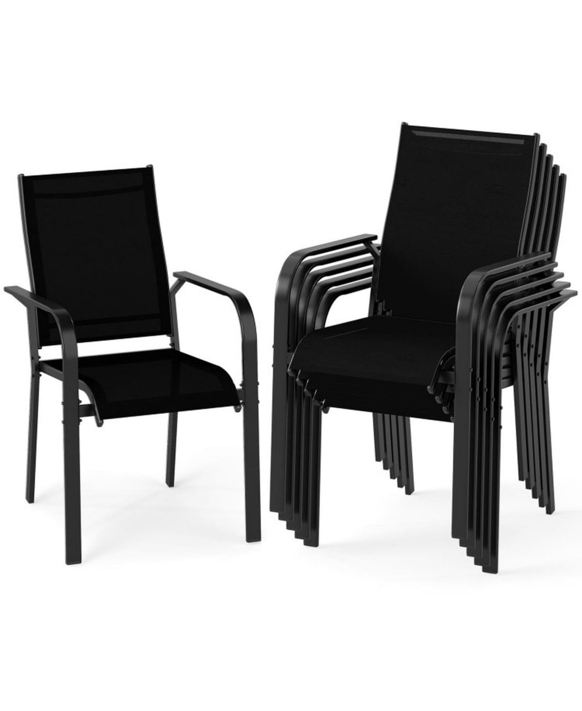 Click here for Sugift Stackable Outdoor Patio Dining Armchairs wi... prices