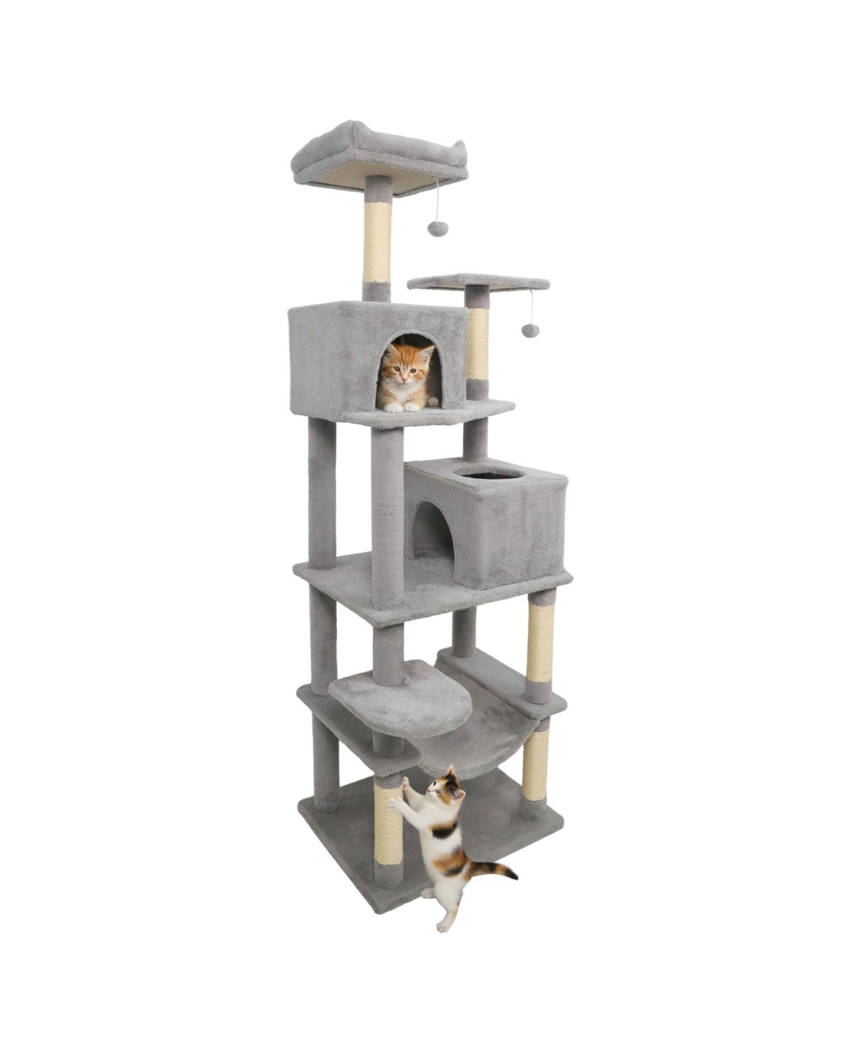 Click here for Cozito Cat Tree 58 inch Modern with Upholstered Pe... prices