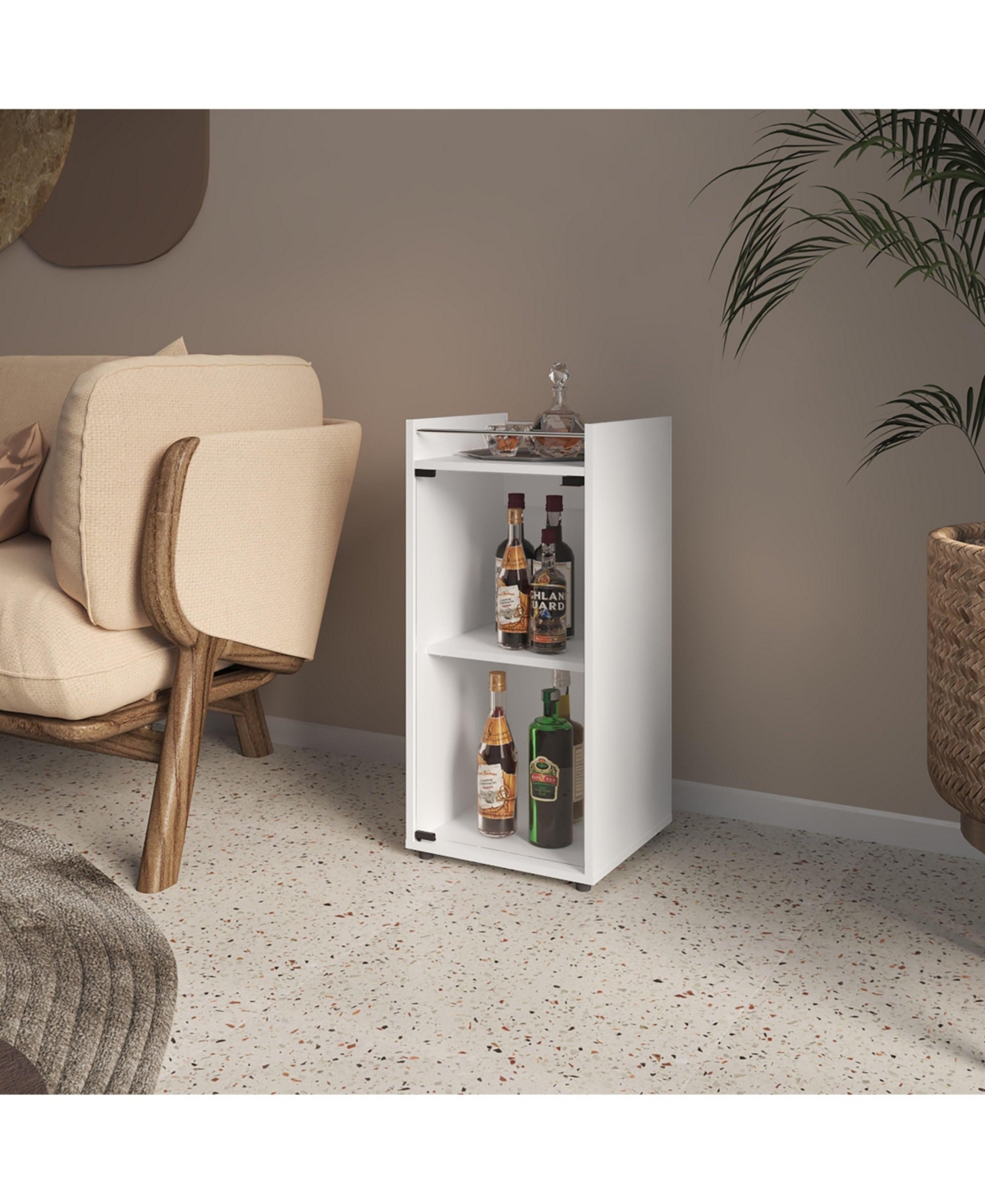 Click here for Fm Furniture Glass Door Bar Cabinet with Shelves -... prices