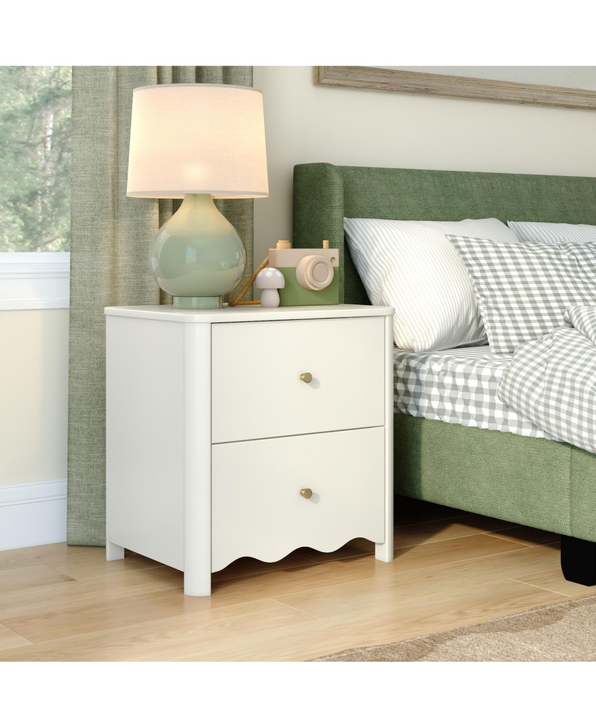 Click here for Max & Lily Sutton 2 Drawer Nightstand - Linen whit... prices