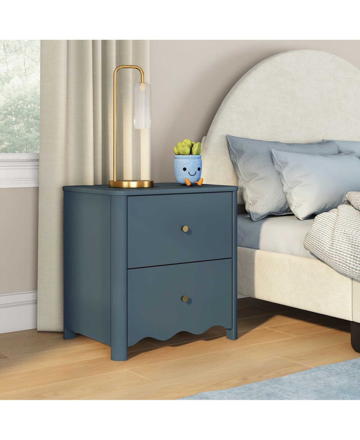 Click here for Max & Lily Sutton 2 Drawer Nightstand - Misty blue prices