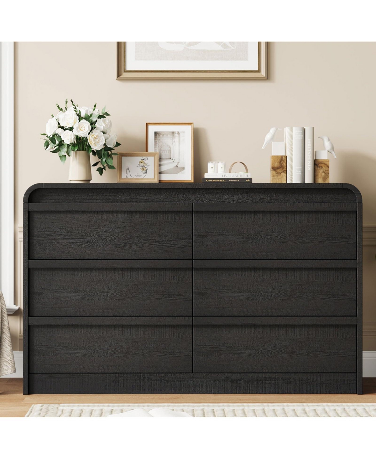 Click here for gaomon Arched 6 Drawer Dresser  Modern Wood Storag... prices