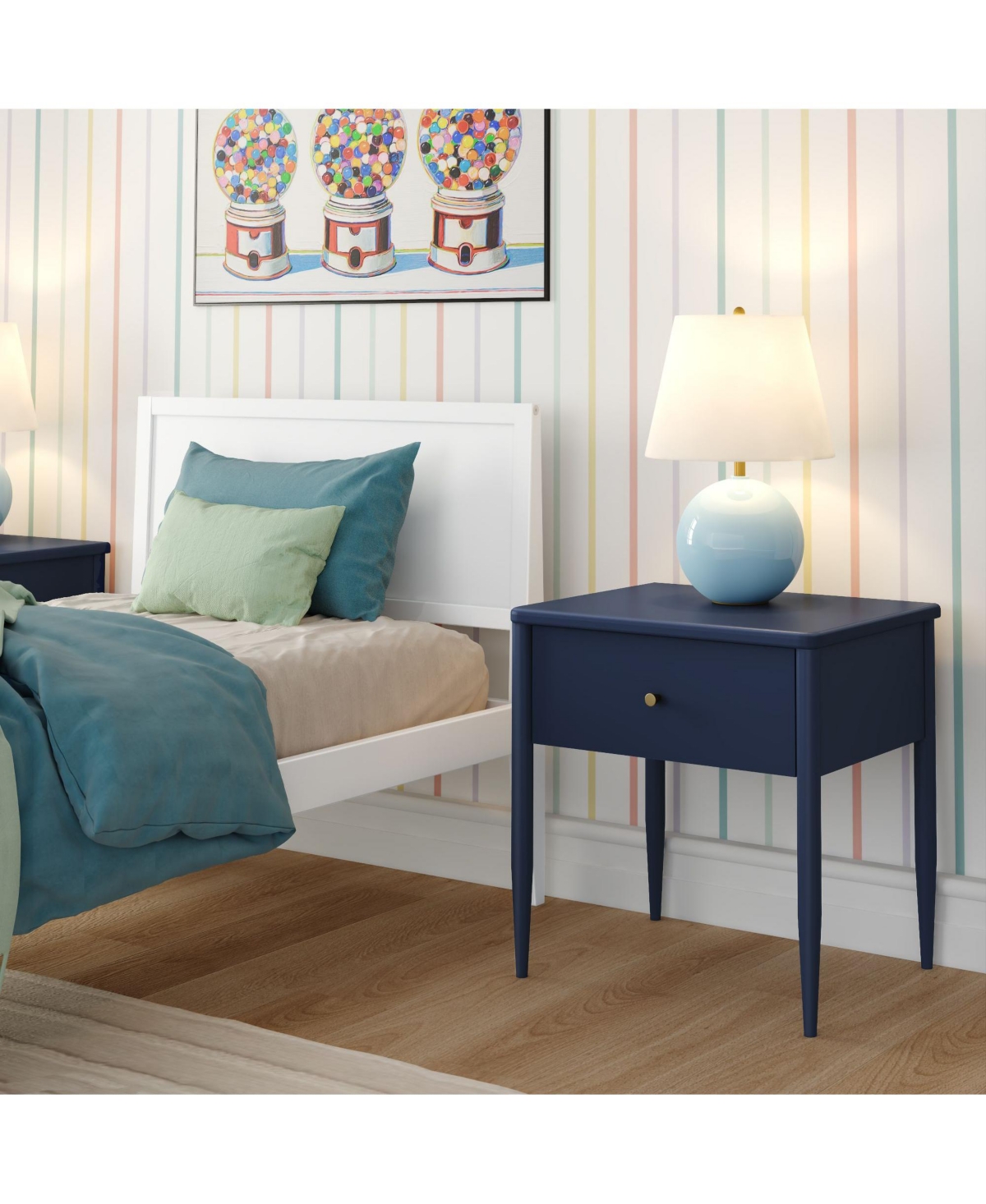 Click here for Max and Lily Harbor 1 Drawer Nightstand - Blue prices