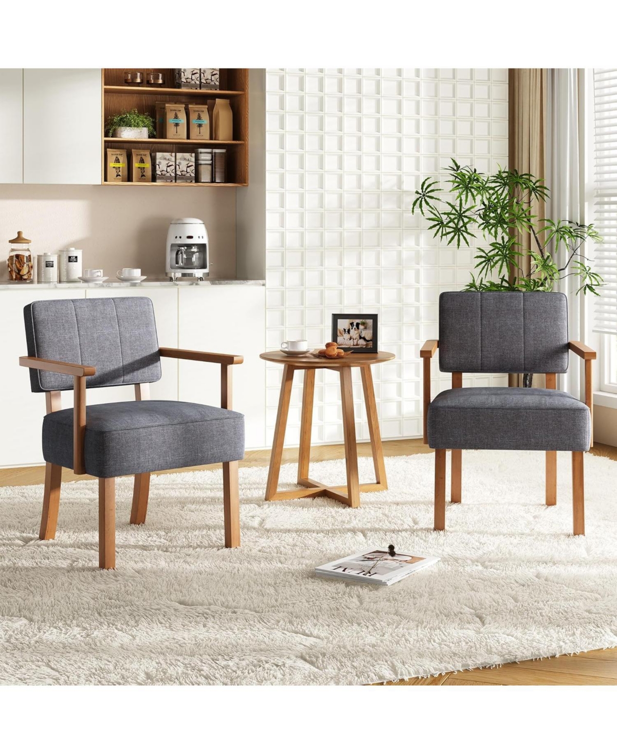 Click here for gaomon Set of 2 Mid Century Modern Accent Chairs... prices
