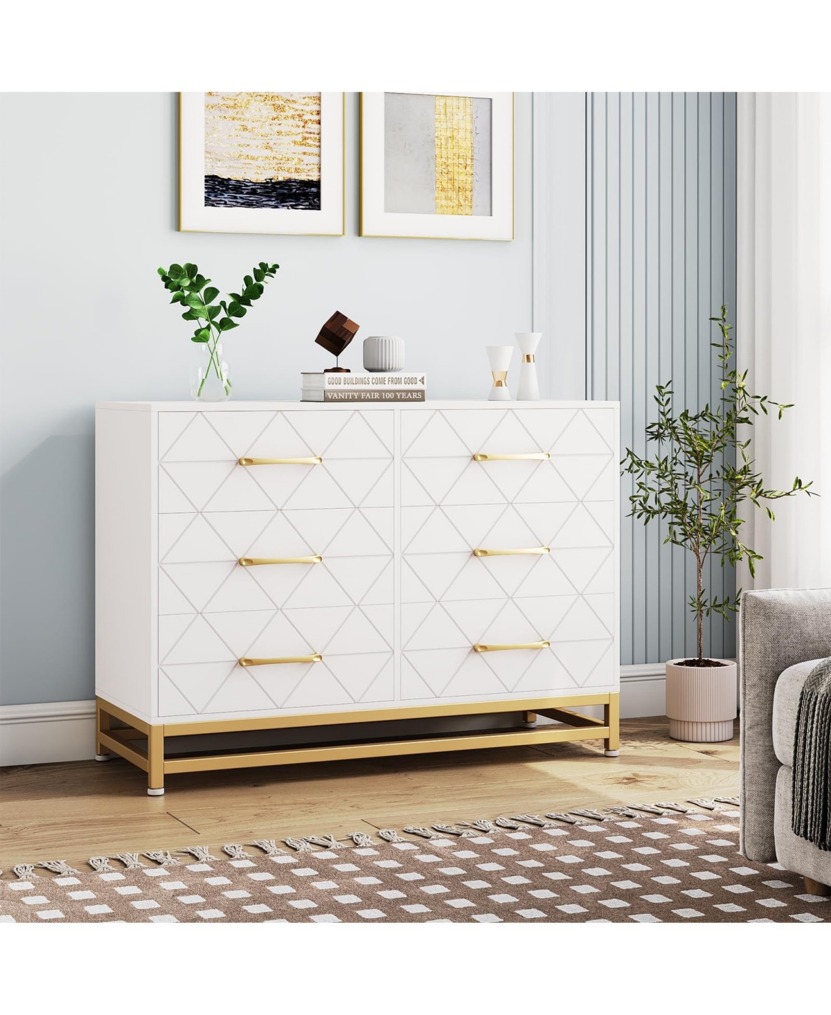 Click here for gaomon 6 Drawer Wood Dresser for Bedroom  Modern S... prices