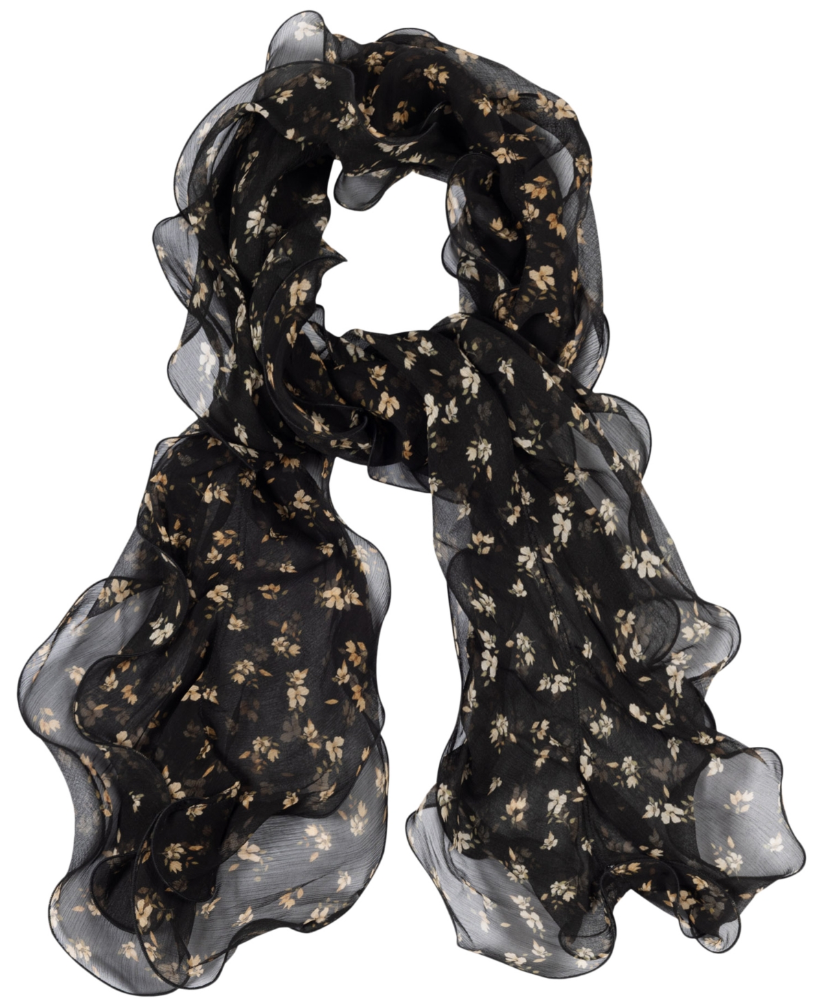 Click here for Lauren Ralph Lauren Floral Double Ruffle Scarf - B... prices