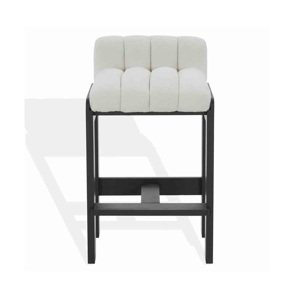 Click here for Delphini Boucle Barstool - Ivory / black prices