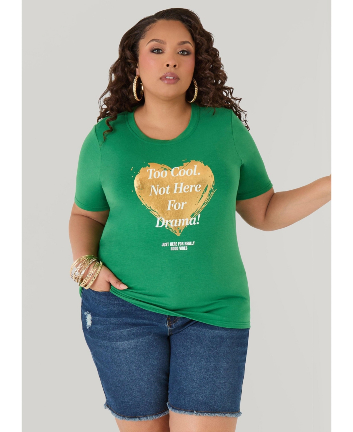 Click here for Ashley Stewart Womens Not Here For Drama Graphic T... prices