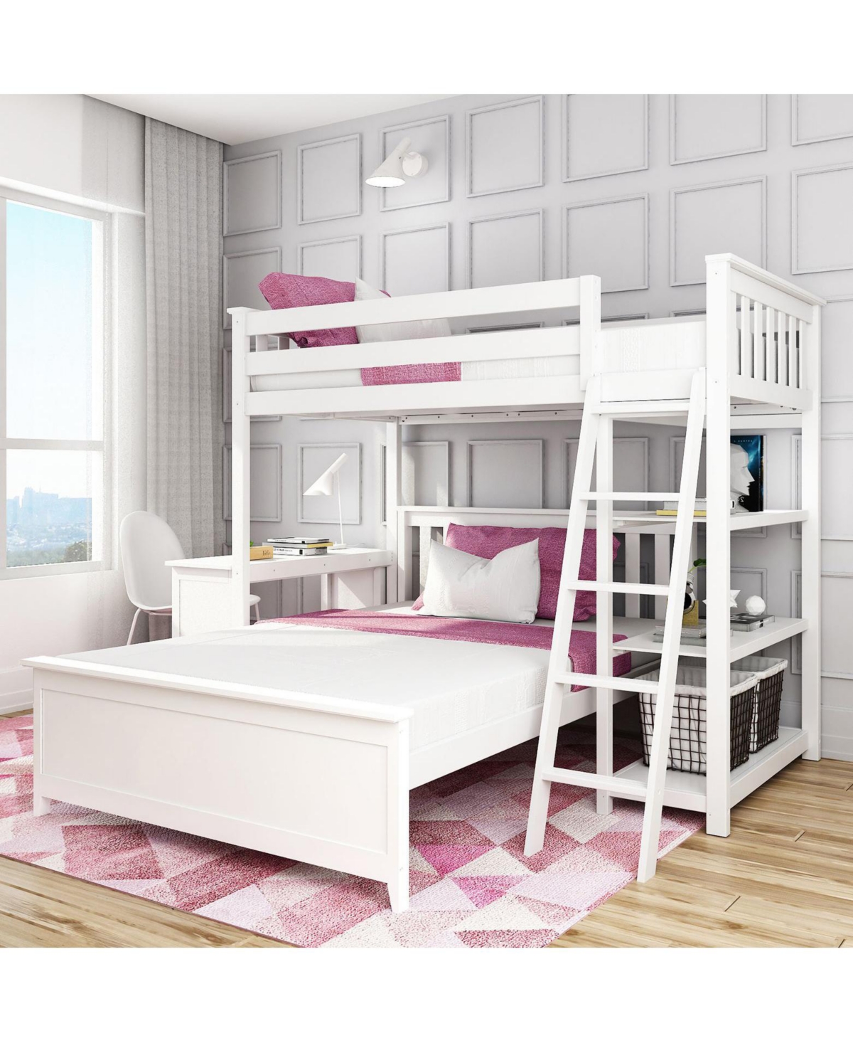 Click here for Max and Lily L-Shaped Twin over Full Bunk Bed with... prices