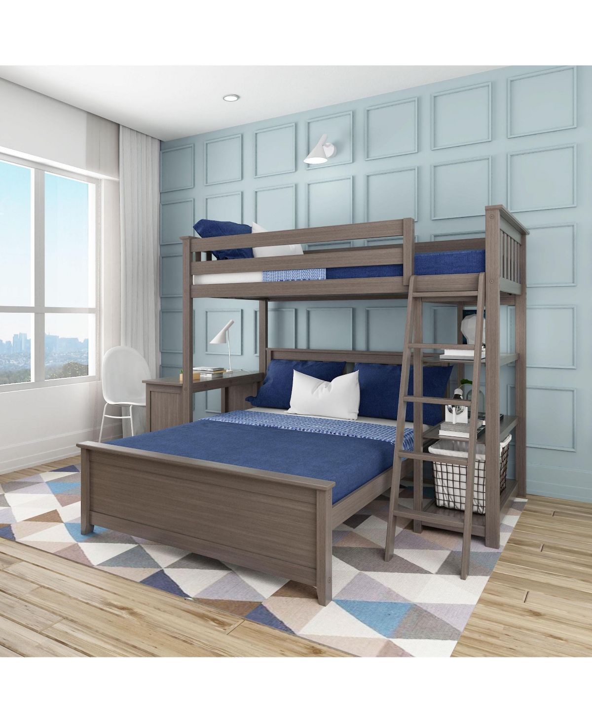 Click here for Max and Lily L-Shaped Twin over Full Bunk Bed with... prices