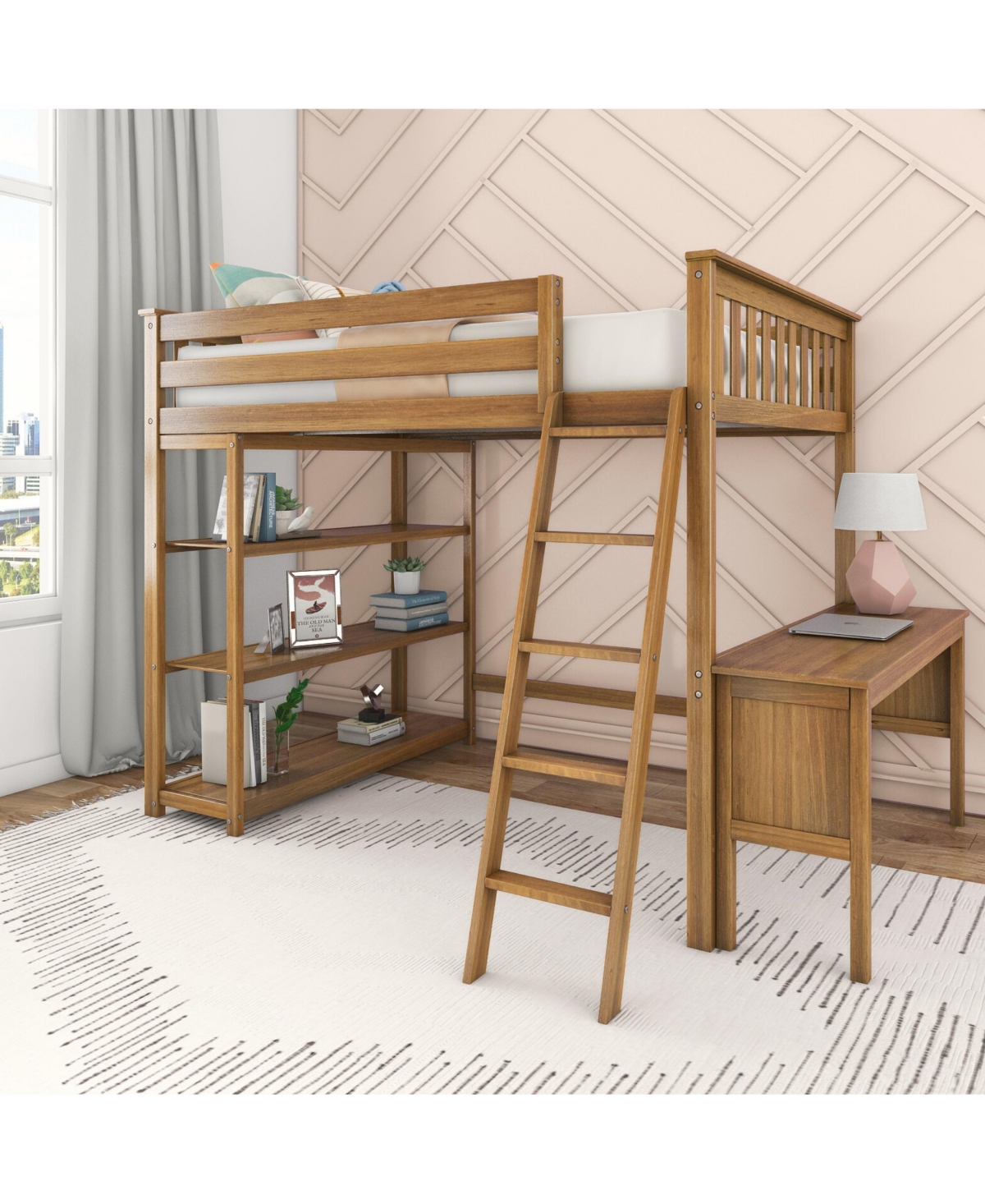 Click here for Max and Lily Full Size High Loft Bed with Desk  La... prices