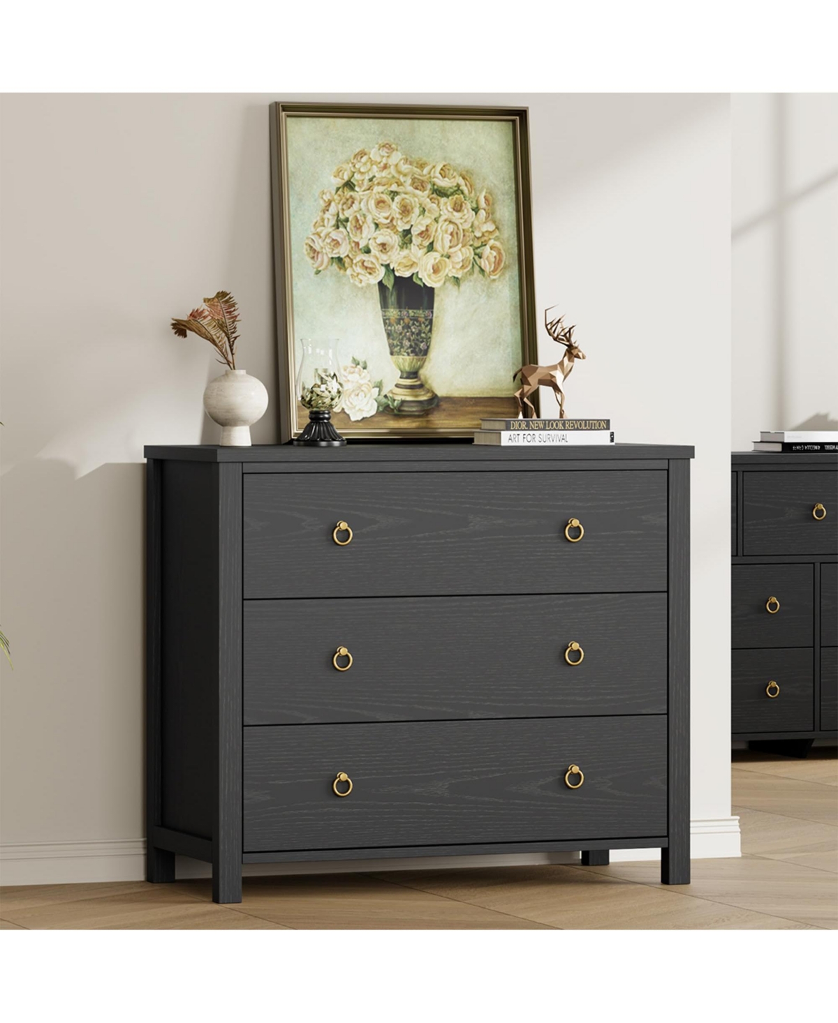 Click here for gaomon 3 Drawer Modern Dresser  Tall Wooden Storag... prices